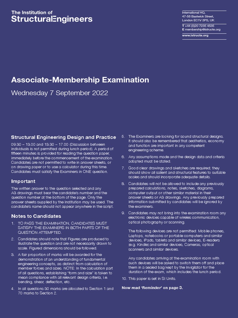 Exam Preparation Associate Member Past Paper 20220907 | PDF | Stairs ...