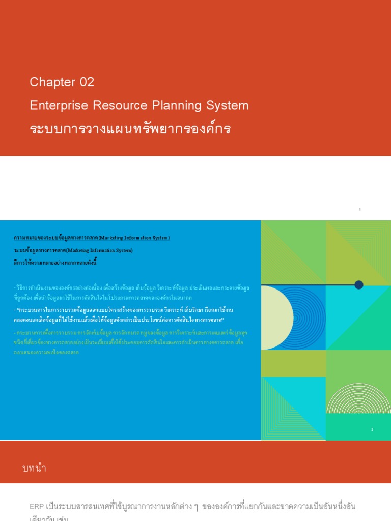 Enterprise Resource Planning System ระบบการวางแผนทรัพยากรองค์กร | PDF