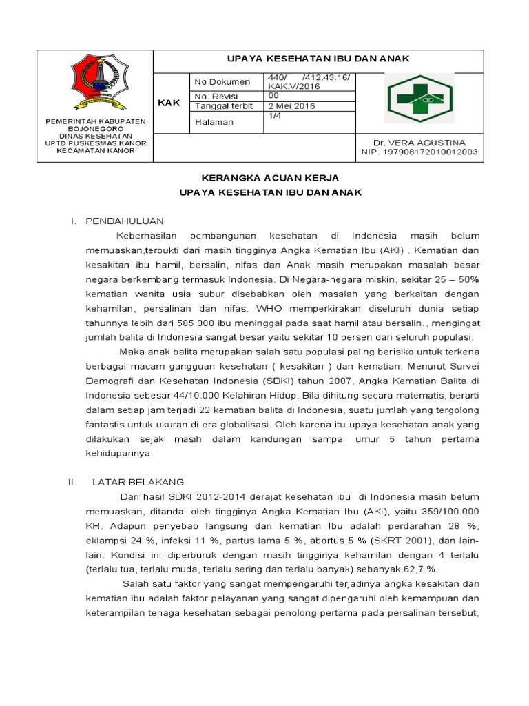Kak Upaya Kesehatan Ibu Dan Anak | PDF