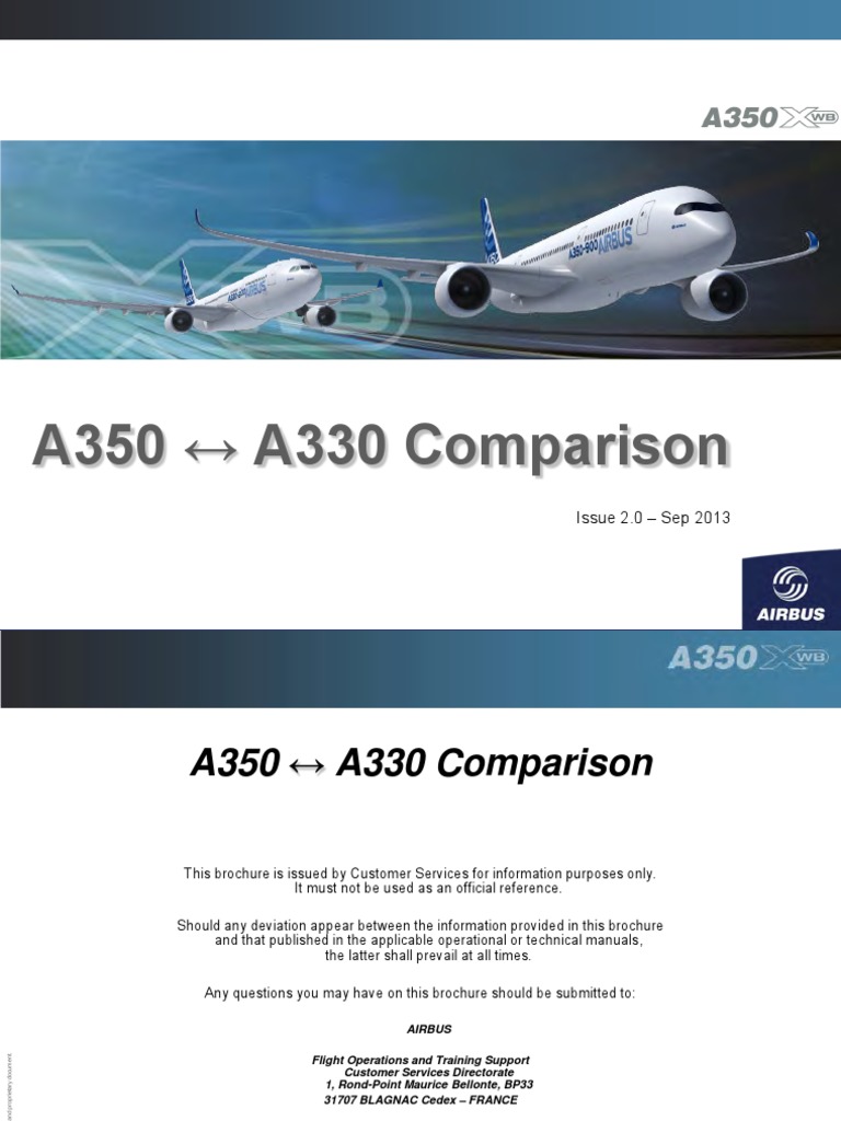 A350 A330 Comparison Sep 2014 | PDF | Aviation | Aircraft