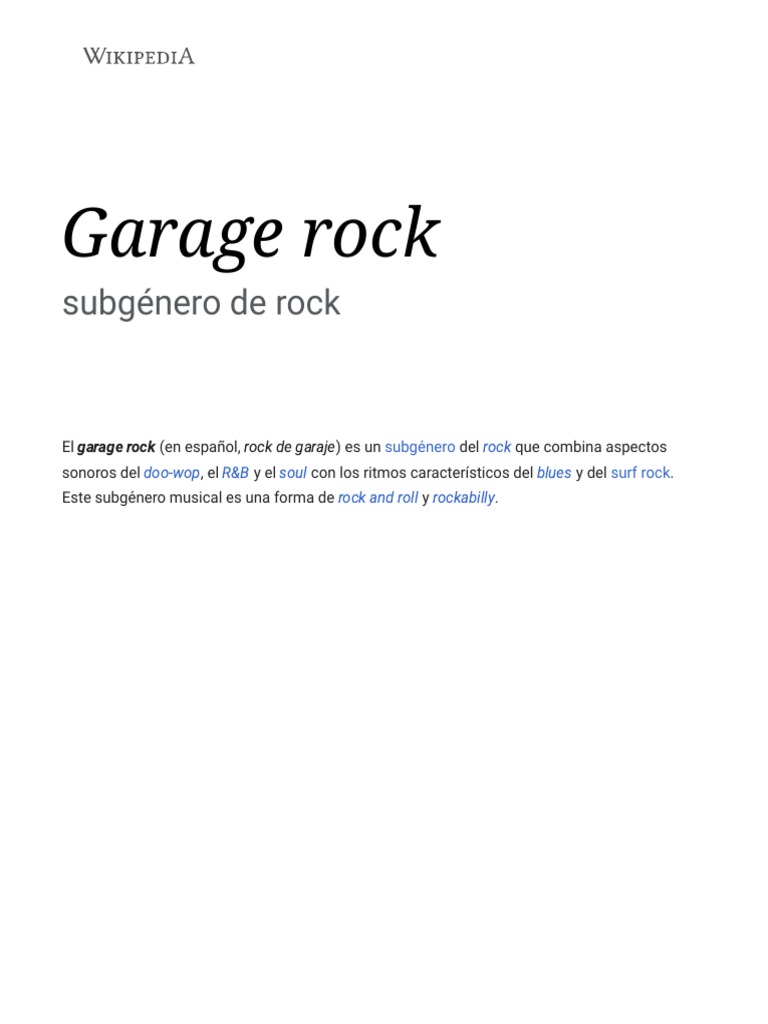 Introducción al Garage Rock | PDF | La música rock | Musica Popular