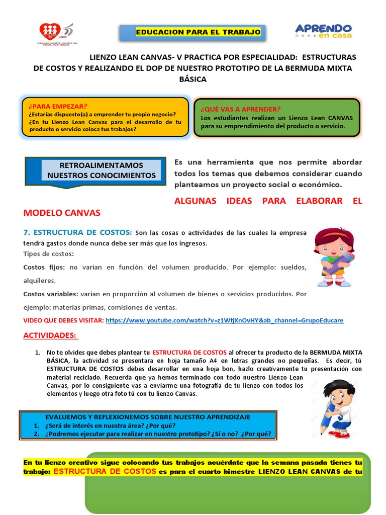 Actividad-Lienzo Lean Canvas V Practica Por Especialidad-Dop | PDF ...