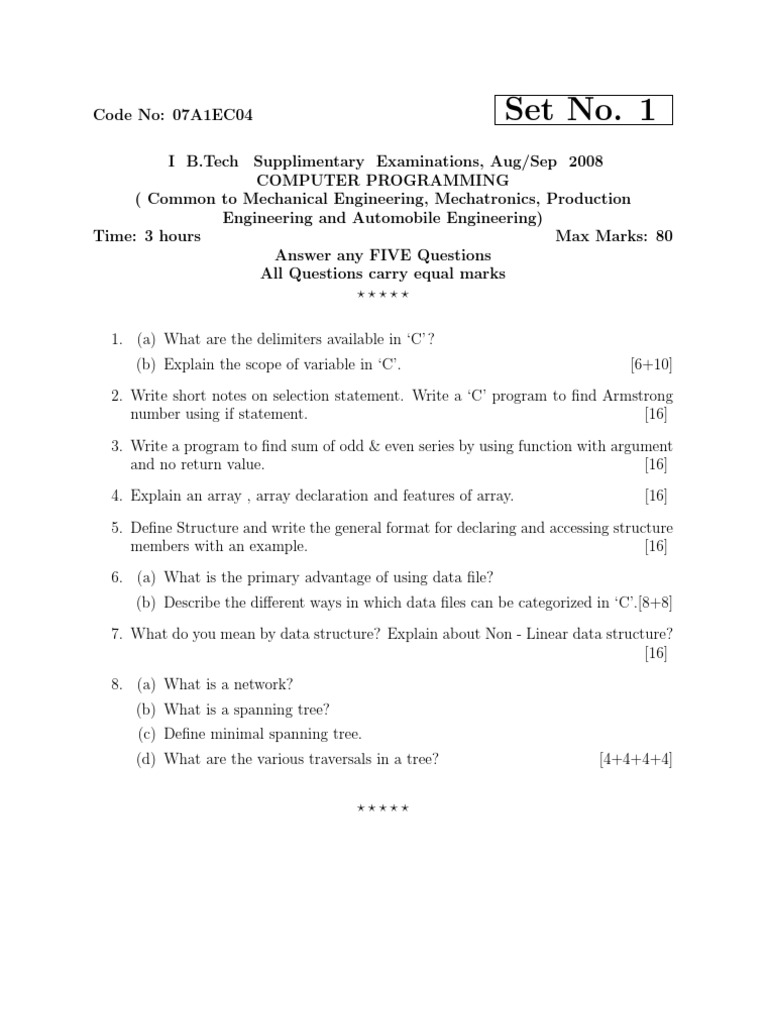 07a1ec04 Computer Programming | PDF | C (Programming Language) | Array Data Structure