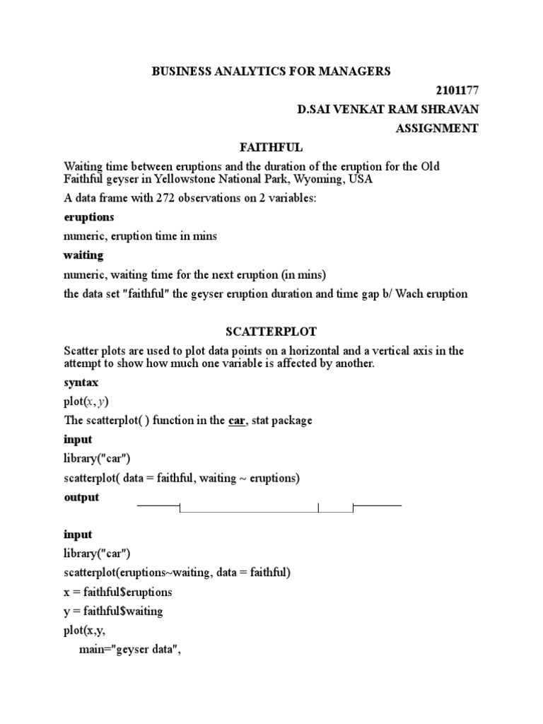 Business Analytics Assignment | PDF | Scatter Plot | Histogram