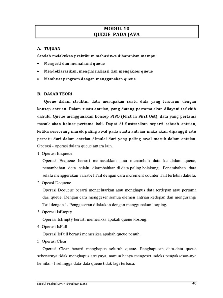 Praktikum Queue Java Mahasiswa | PDF | Komputer
