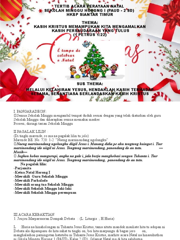 Tertib Acara Perayaan Natal Horong 1 HKBP | PDF