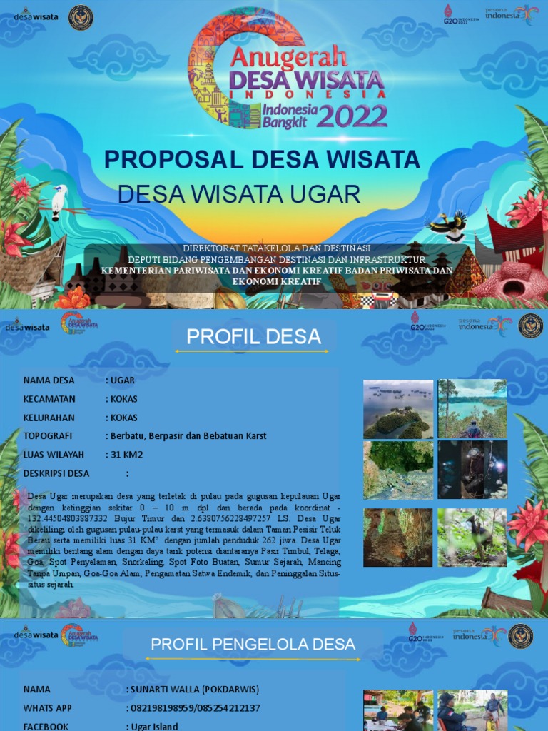 Proposal Desa Wisata Adwi 2022 Ugar | PDF