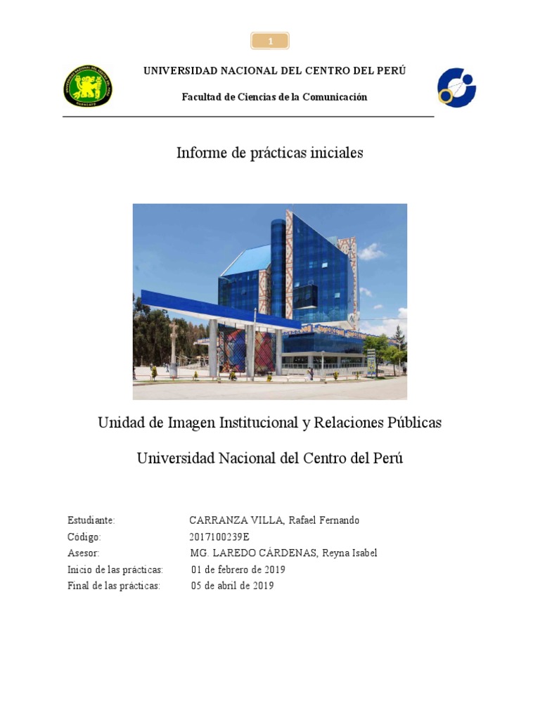 Informe de Prácticas Pre Profesionales | PDF