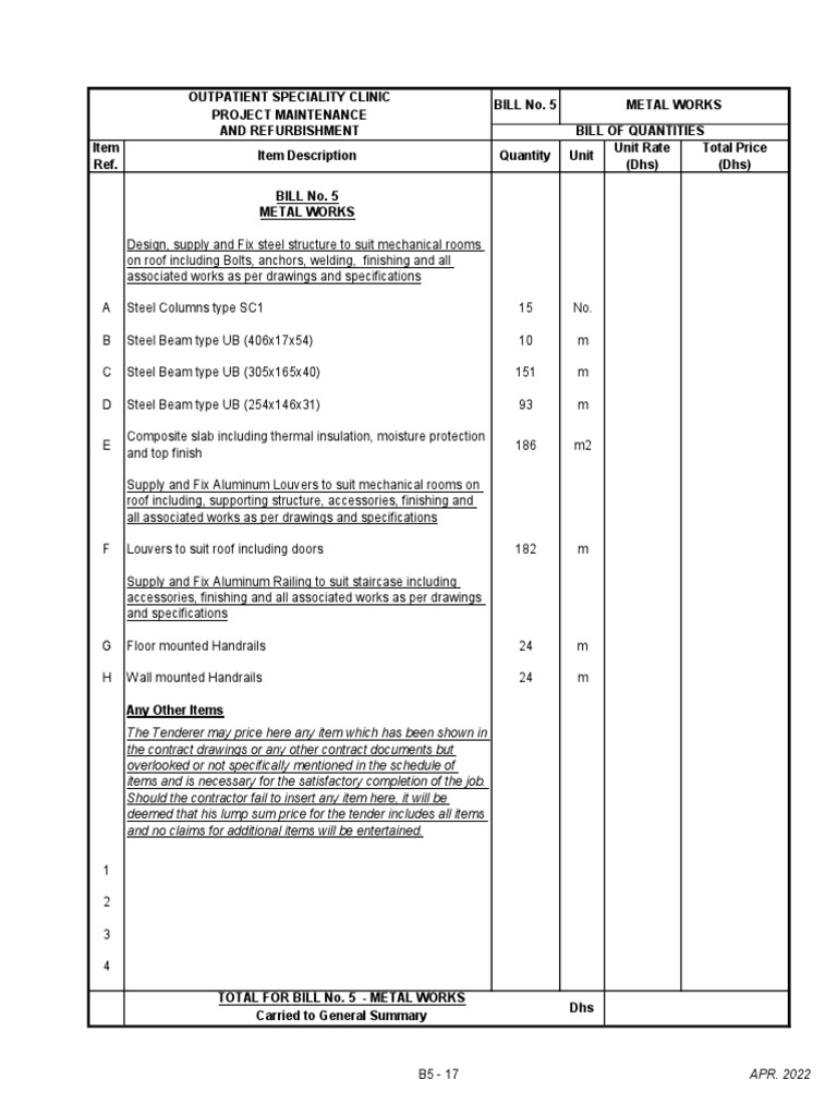 BOQ-Roof Structure | PDF | Roof | Building Technology