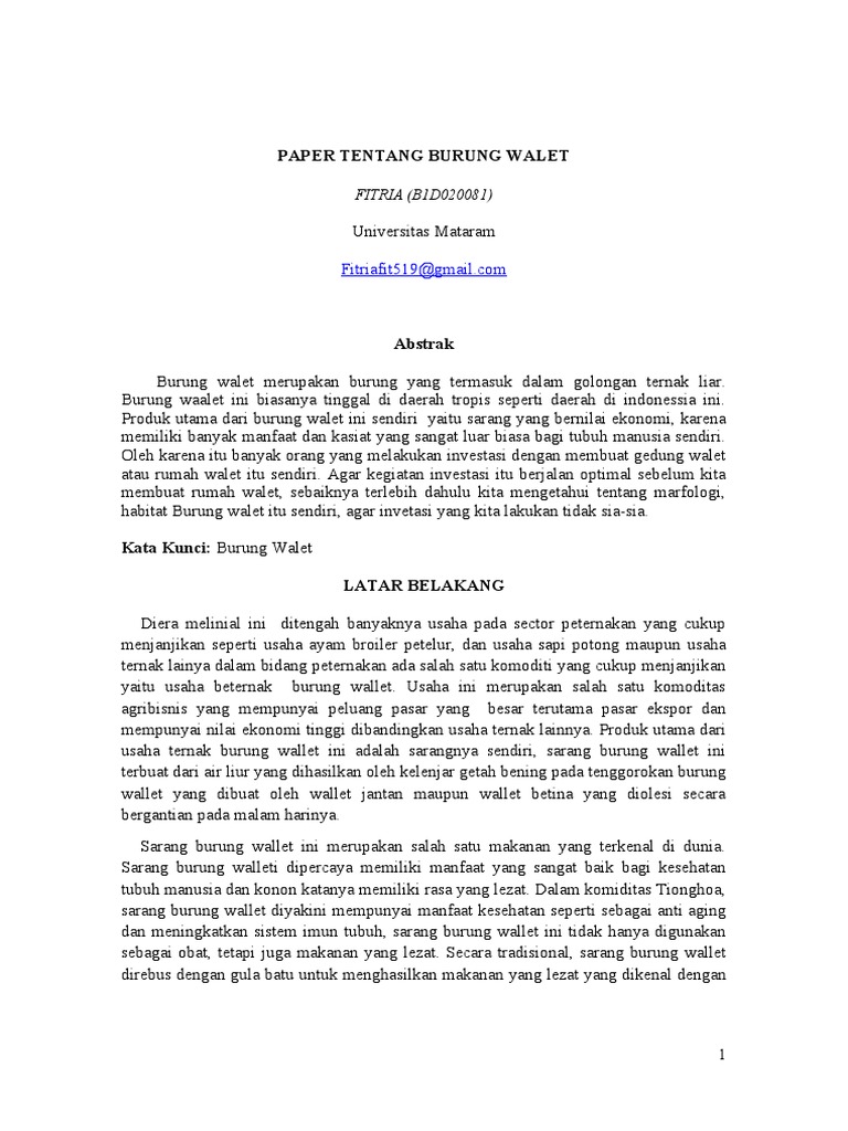 Suhu Ideal Burung Walet untuk Bertahan | PDF