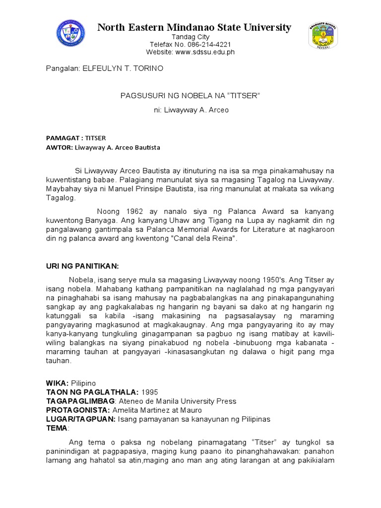 Pagsusuri NG Nobela | PDF