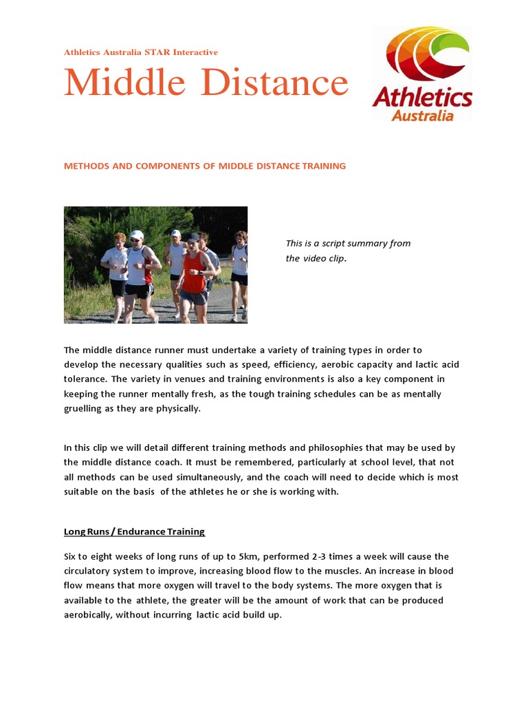 Sport Middle Distance Training Methods | PDF