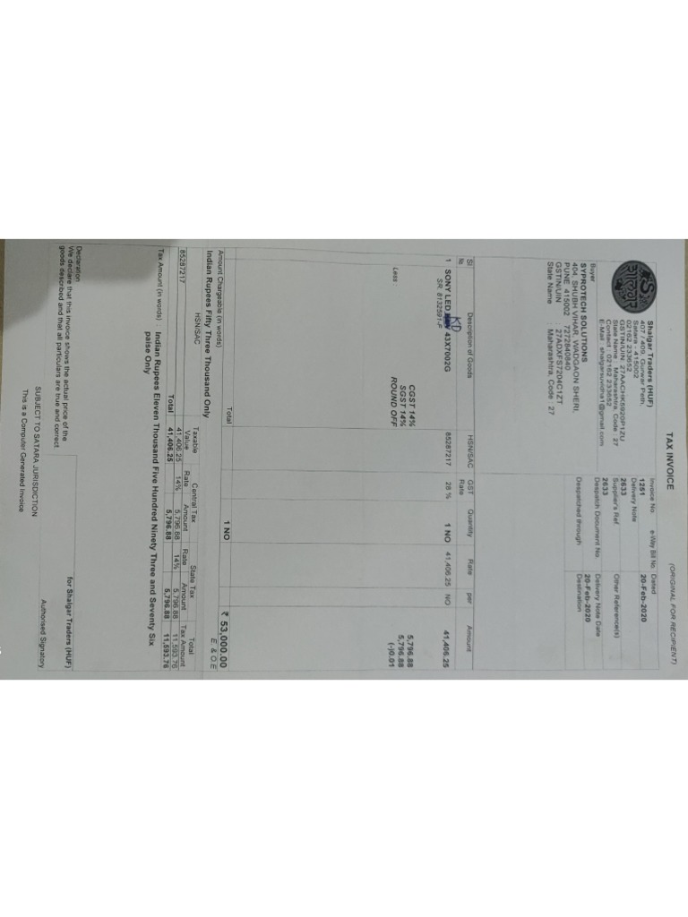 TV Bill | PDF