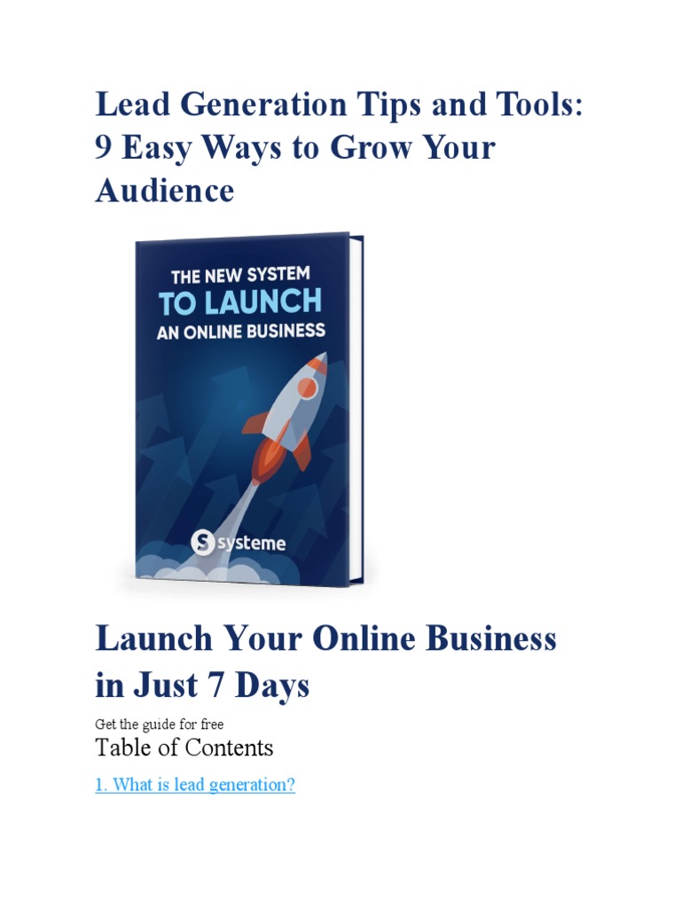 Lead Generation Tips and Tools | PDF
