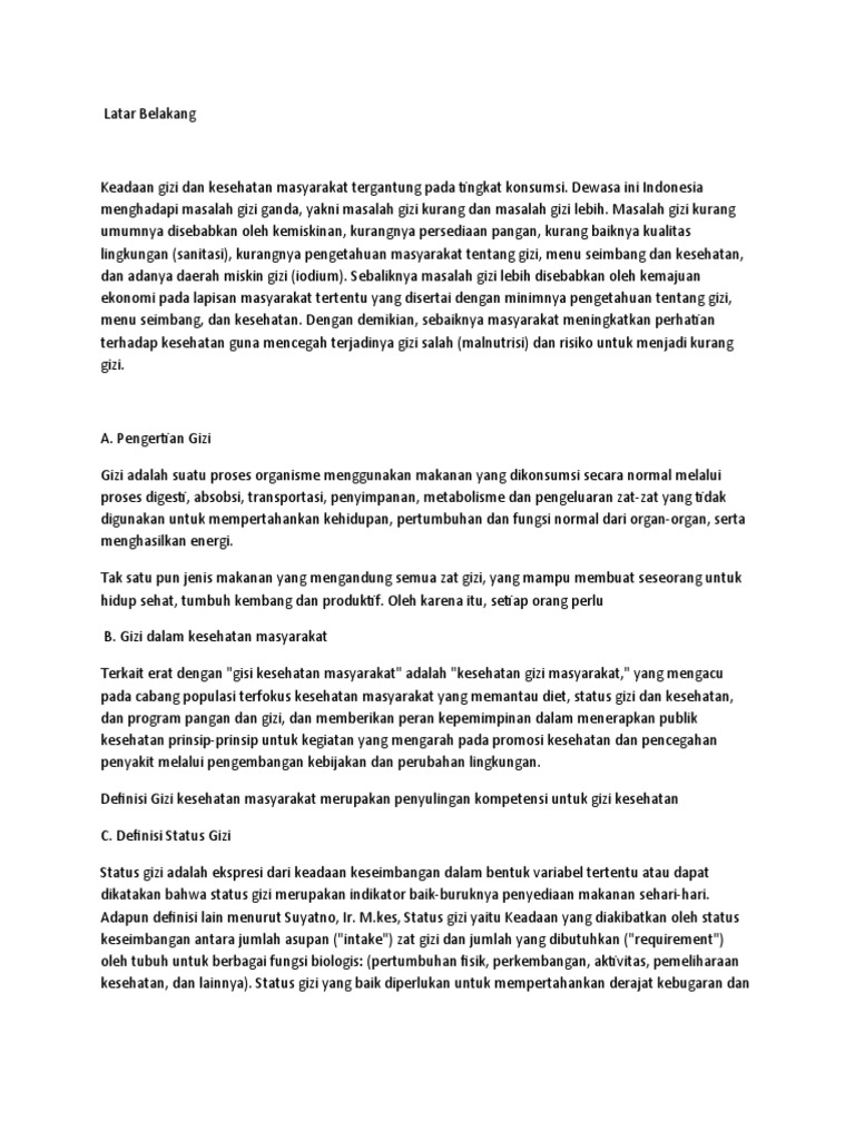 Masalah Gizi Ganda di Indonesia | PDF