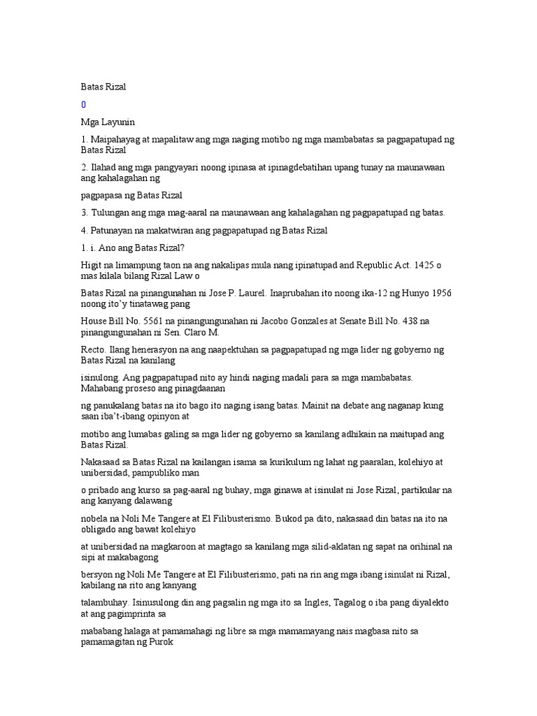 Kasaysyan NG Batas Rizal 1425 | PDF