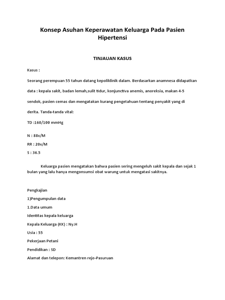 Konsep Asuhan Keperawatan Keluarga Pada Pasien Hipertensi | PDF
