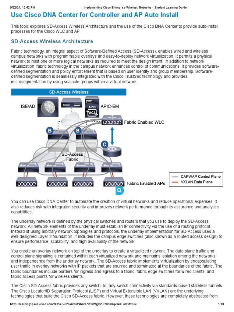 6 Use Cisco DNA Center For Controller and AP Auto Install | PDF | Computer Network | Wireless ...