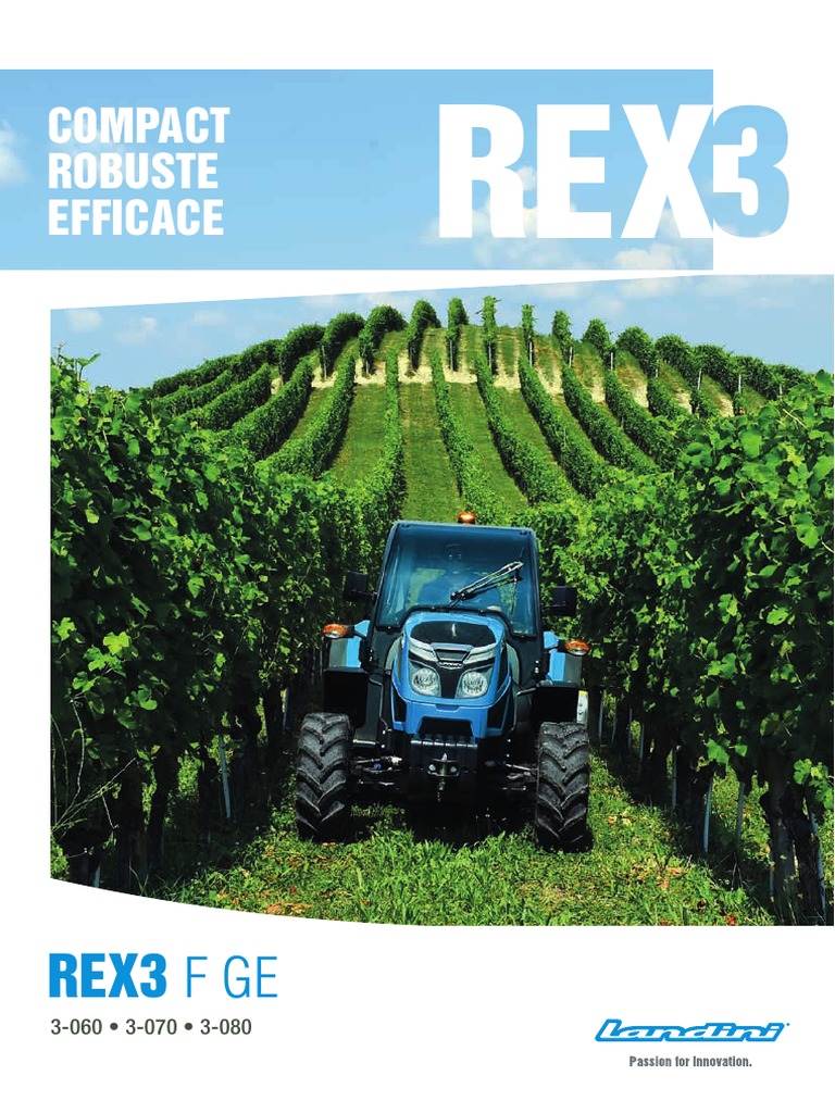Tracteur REX3 : Compacité et Efficacité | PDF | Moteur diesel | Frein