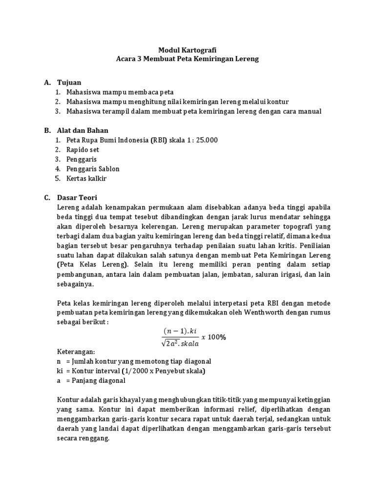 Modul 3 Membuat Peta Kemiringan Lereng | PDF Modul 3 Membuat Peta Kemiringan Lereng | PDF