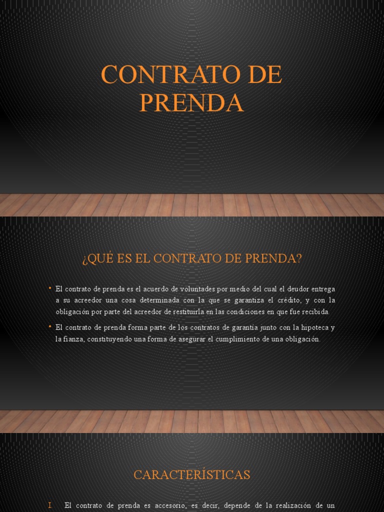 Contrato de Prenda | PDF | Derecho empresarial | Derecho civil (sistema ...