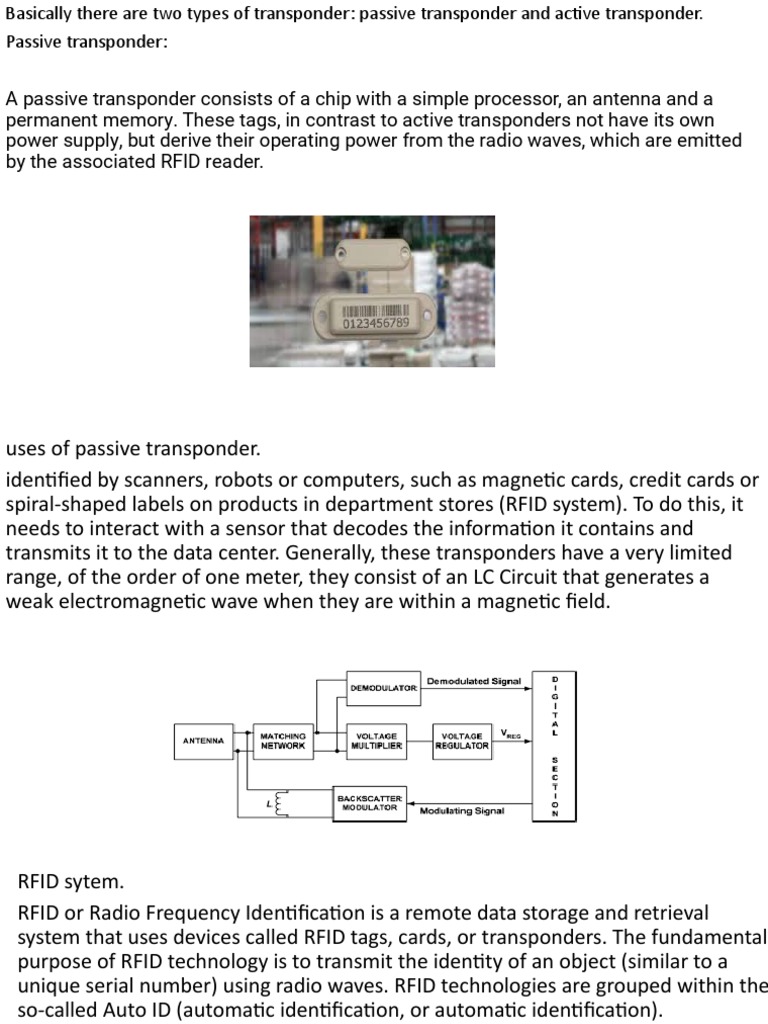 Passive Transponder | PDF | Technology & Engineering