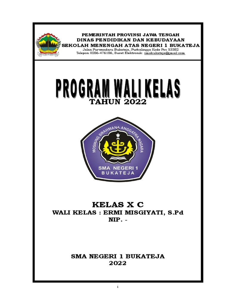 Programa Kerja Wali Kelas 2022edit | PDF