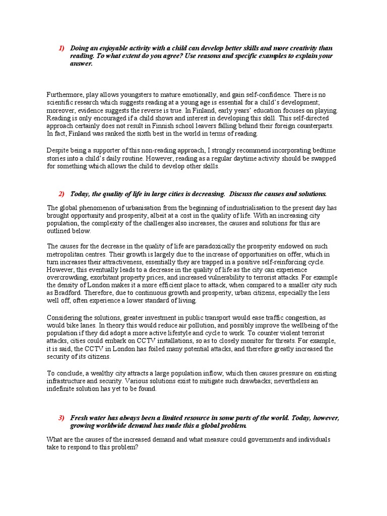 IELTS Writing Task - 2 Sample | PDF | Water | Advertising