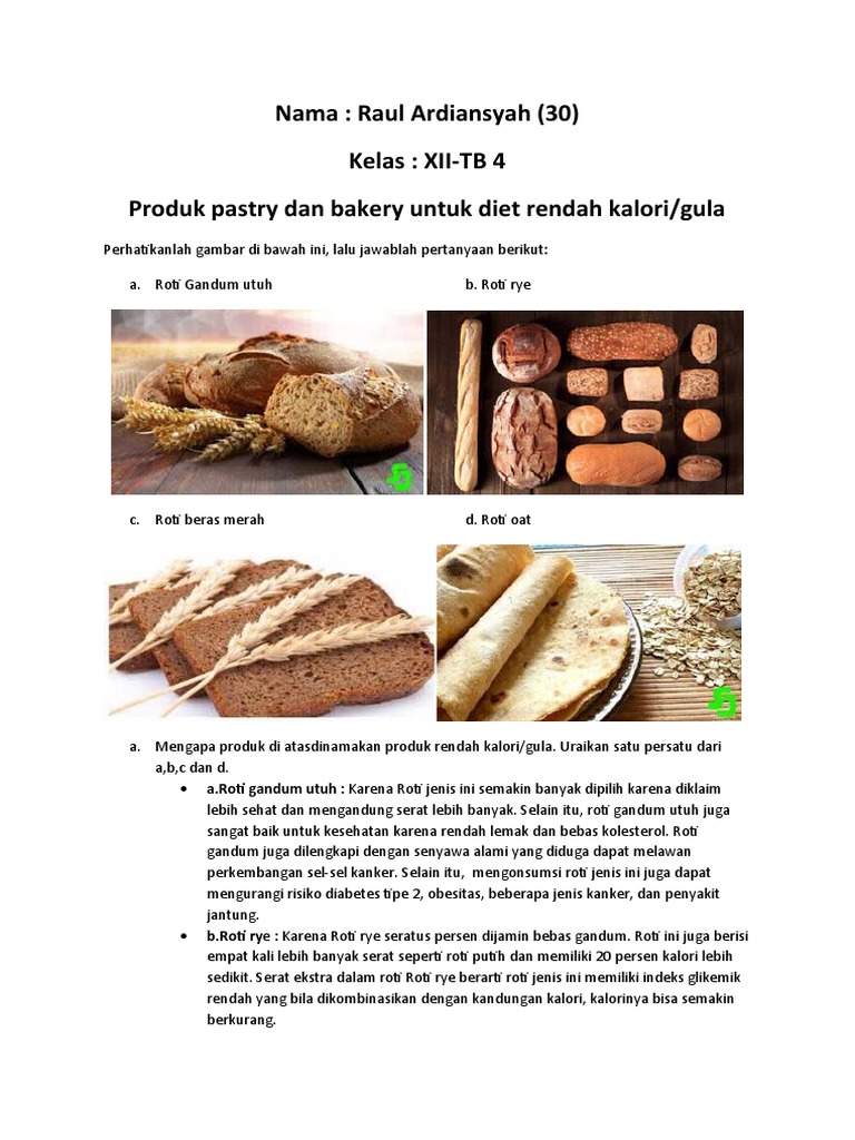 Produk Pastry Dan Bakery Untuk Diet Rendah Kalori (Raul 12 TB 4) | PDF