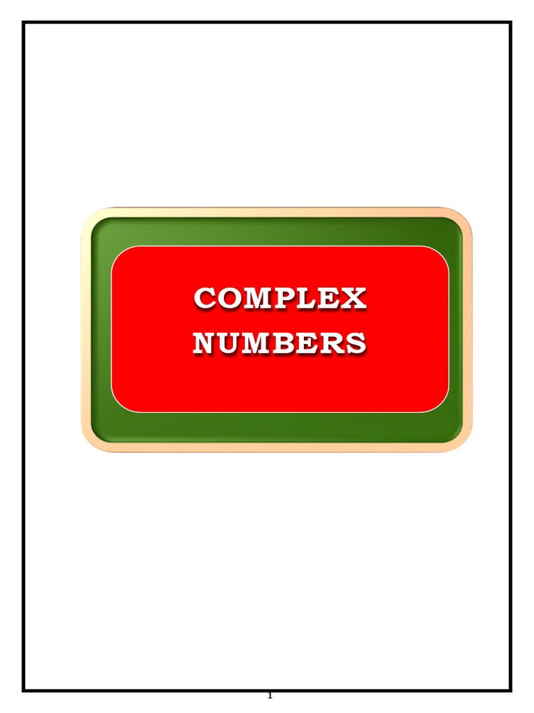 Complex Number Class Wsork 1 4 Download Free Pdf Complex Number Elementary Mathematics 