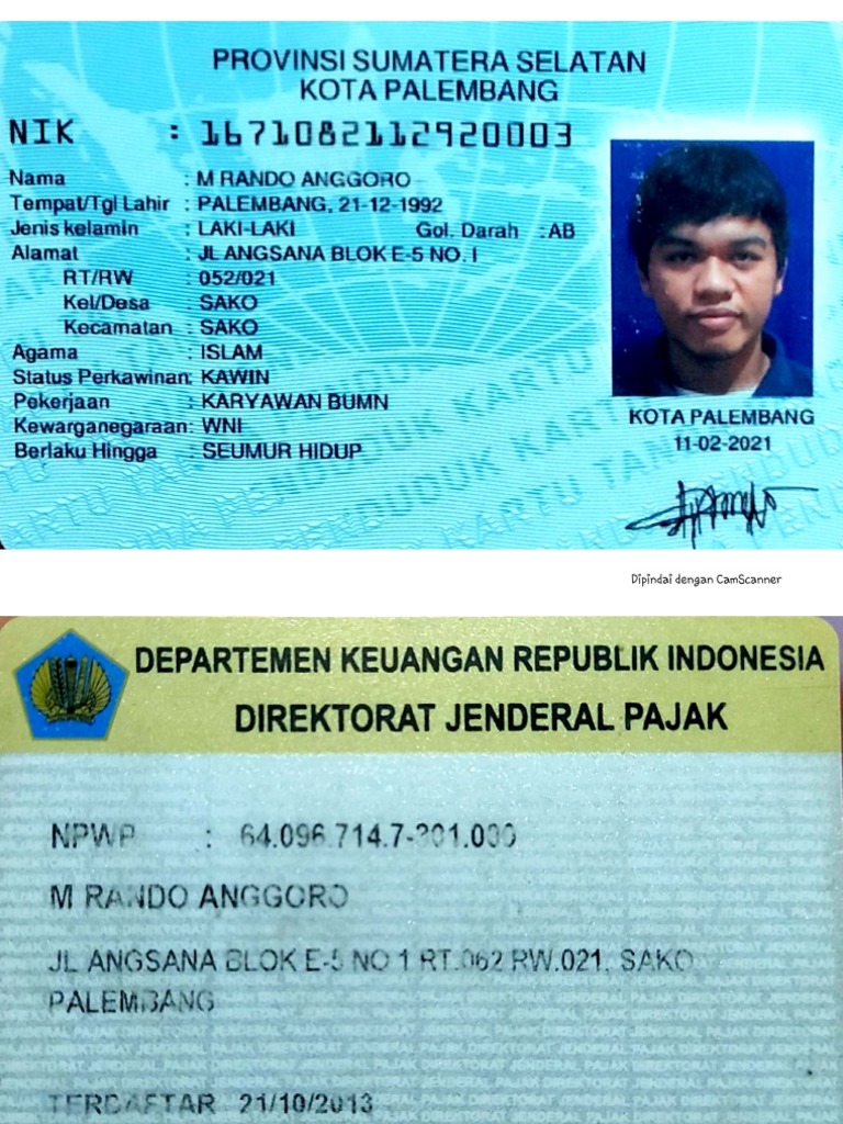 KTP Dan NPWP Rando | PDF