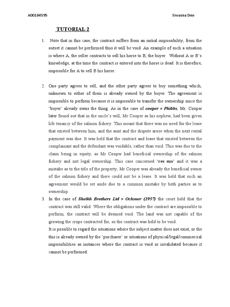 Contract 2 Tutorial 2 | PDF