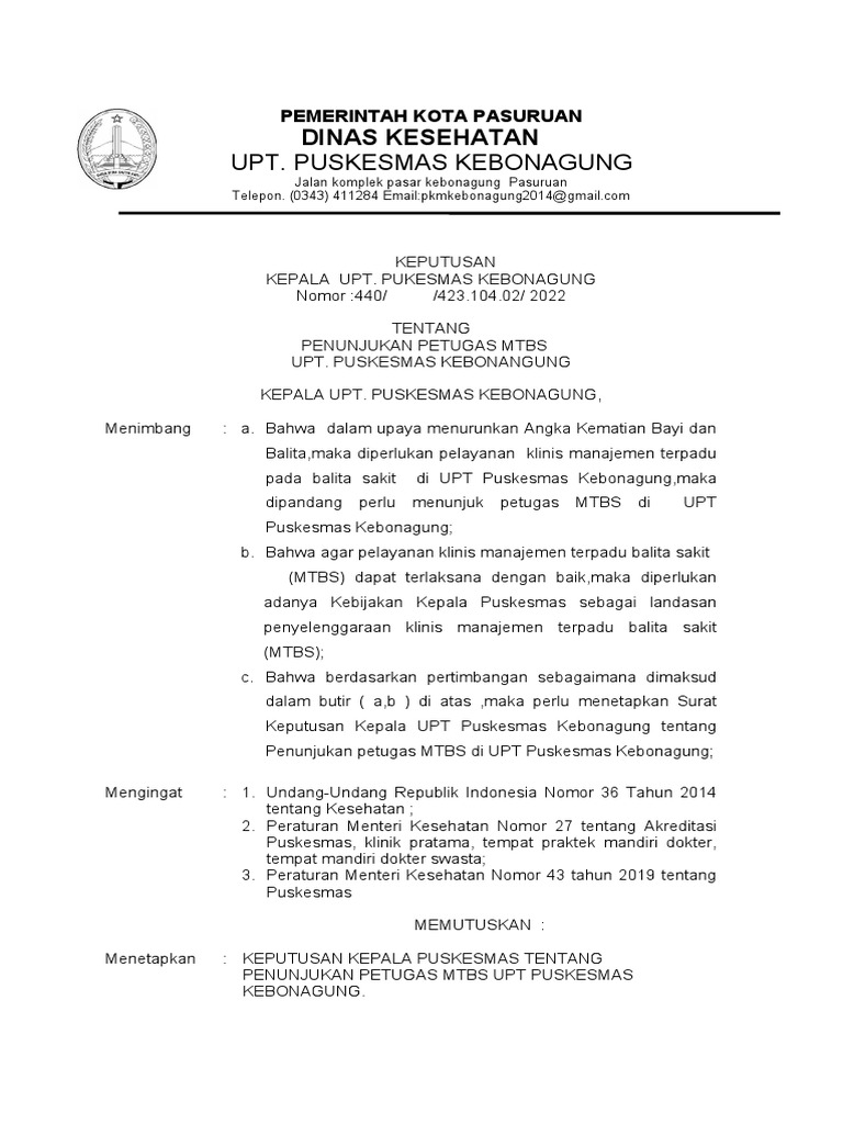 SK Petugas MTBS | PDF