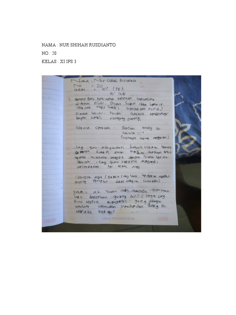 Tulisan Tangan - Nur Shihah Rusdianto (20) Xi Ips 3 | PDF