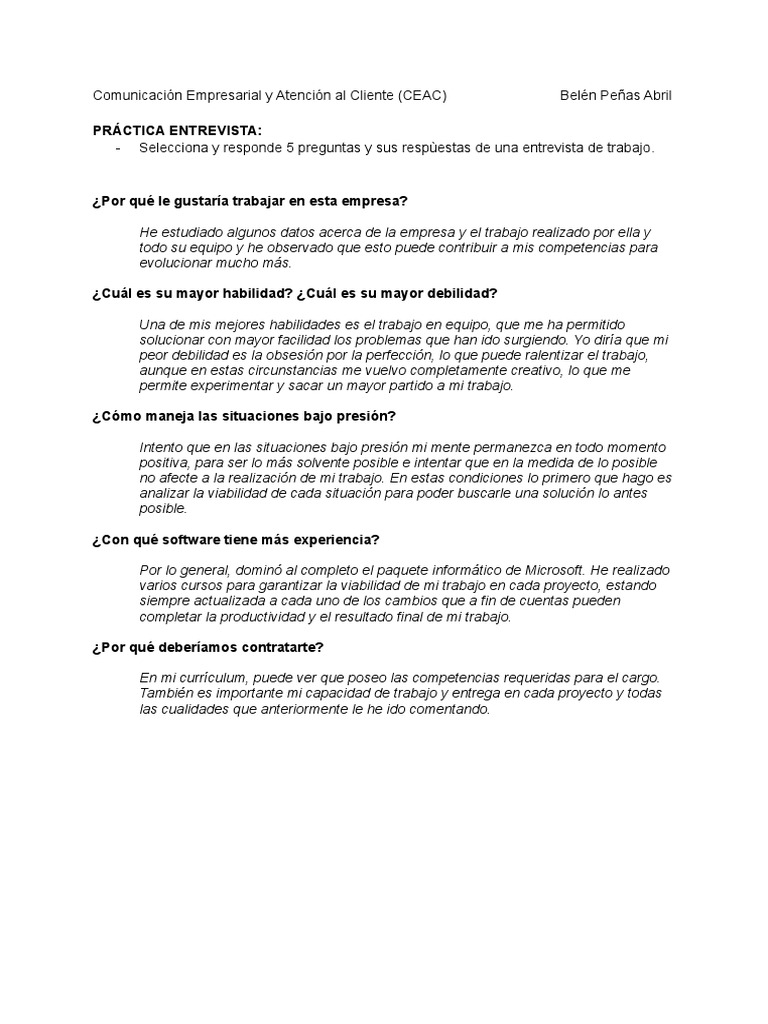 Práctica Entrevista | PDF | Software | Mente