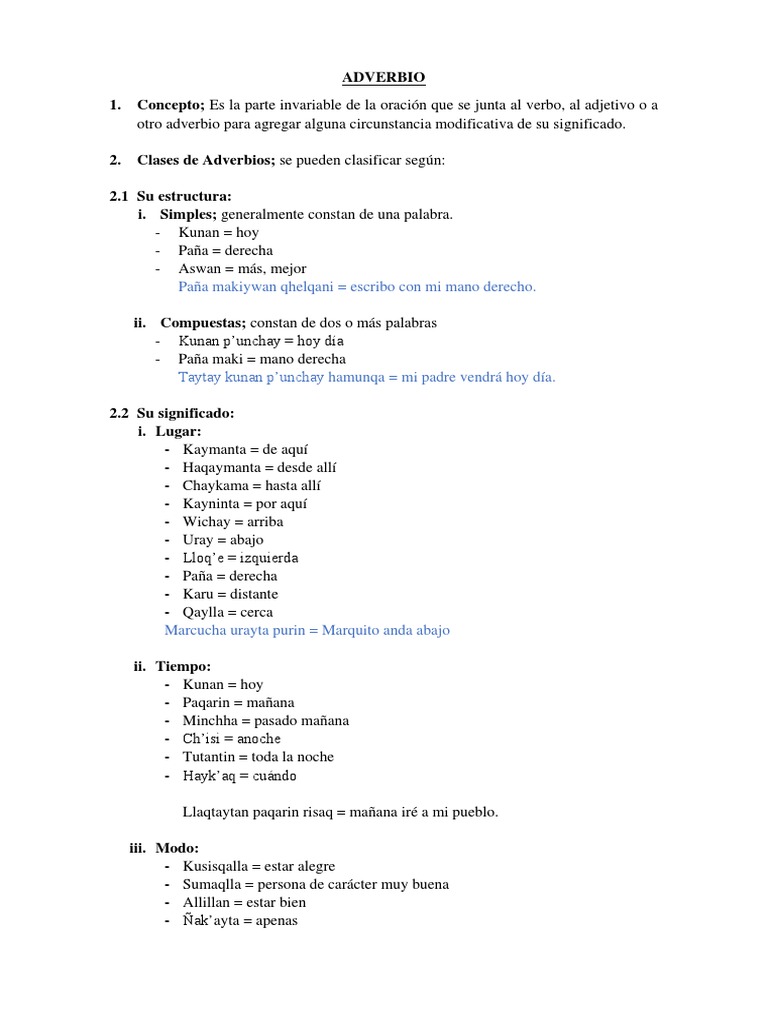 Mapa Conceptual de Adverbios | PDF | Adverbio | Lingüística