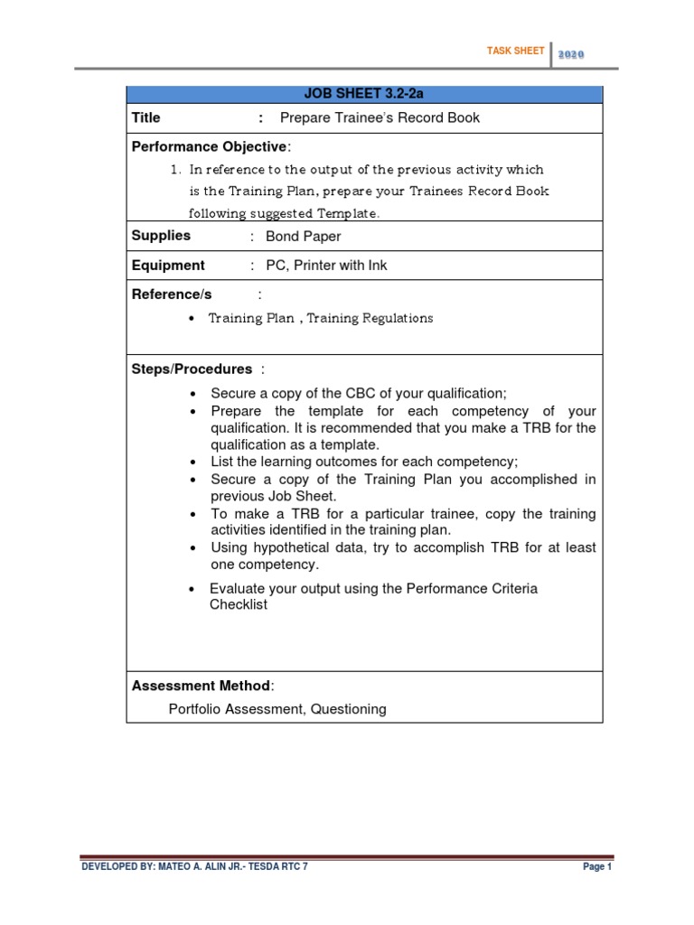 Job Sheet 3.2-2a | PDF