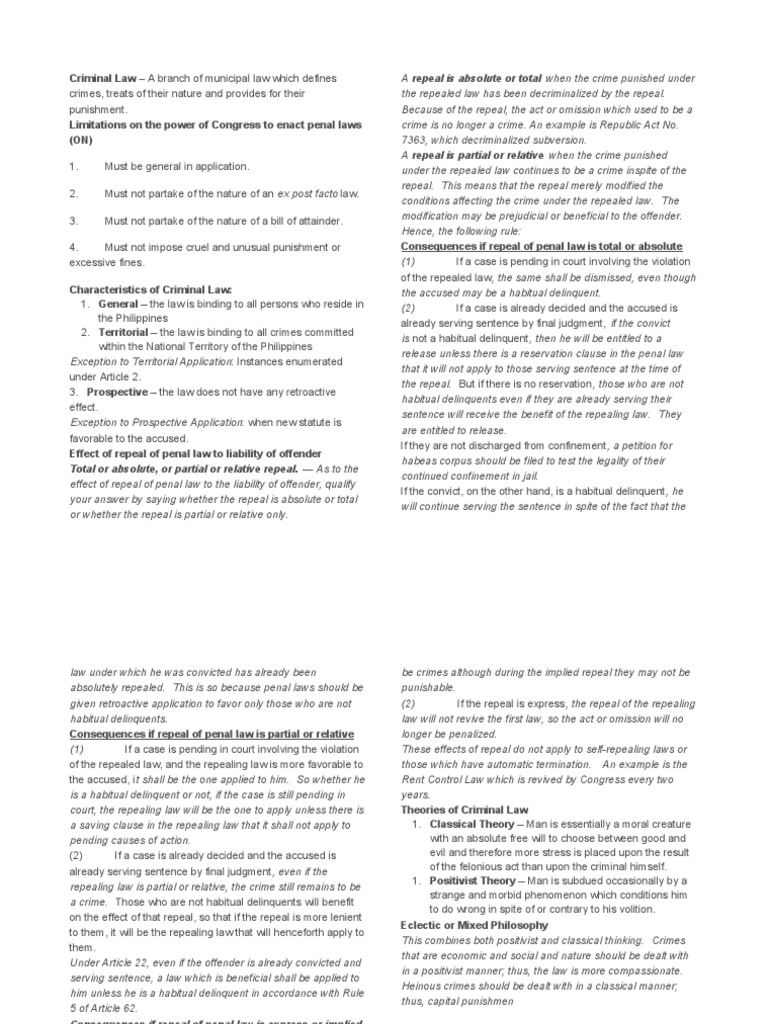 Criminal Law BOOK 1 | PDF