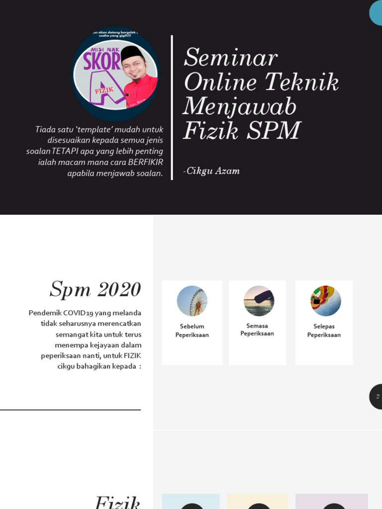 Modul Seminar Fizik (Teknik Menjawab SPM 2020) - Cikgu Azam | PDF