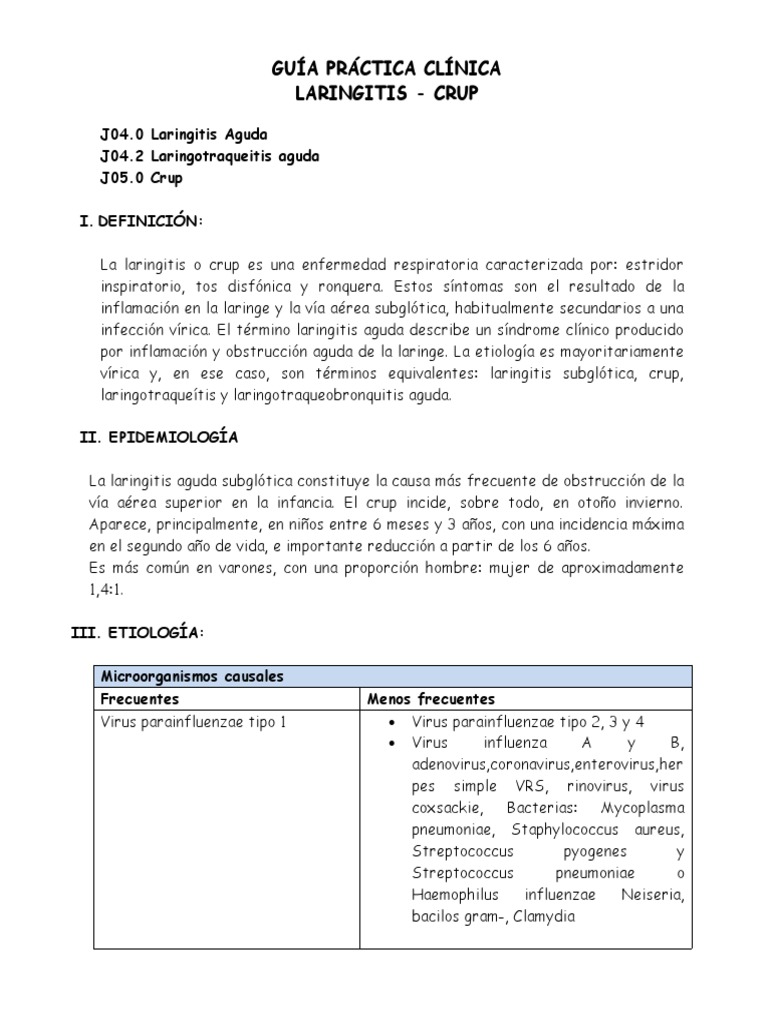 Guias Crup | PDF | Enfermedades respiratorias | Epidemiología