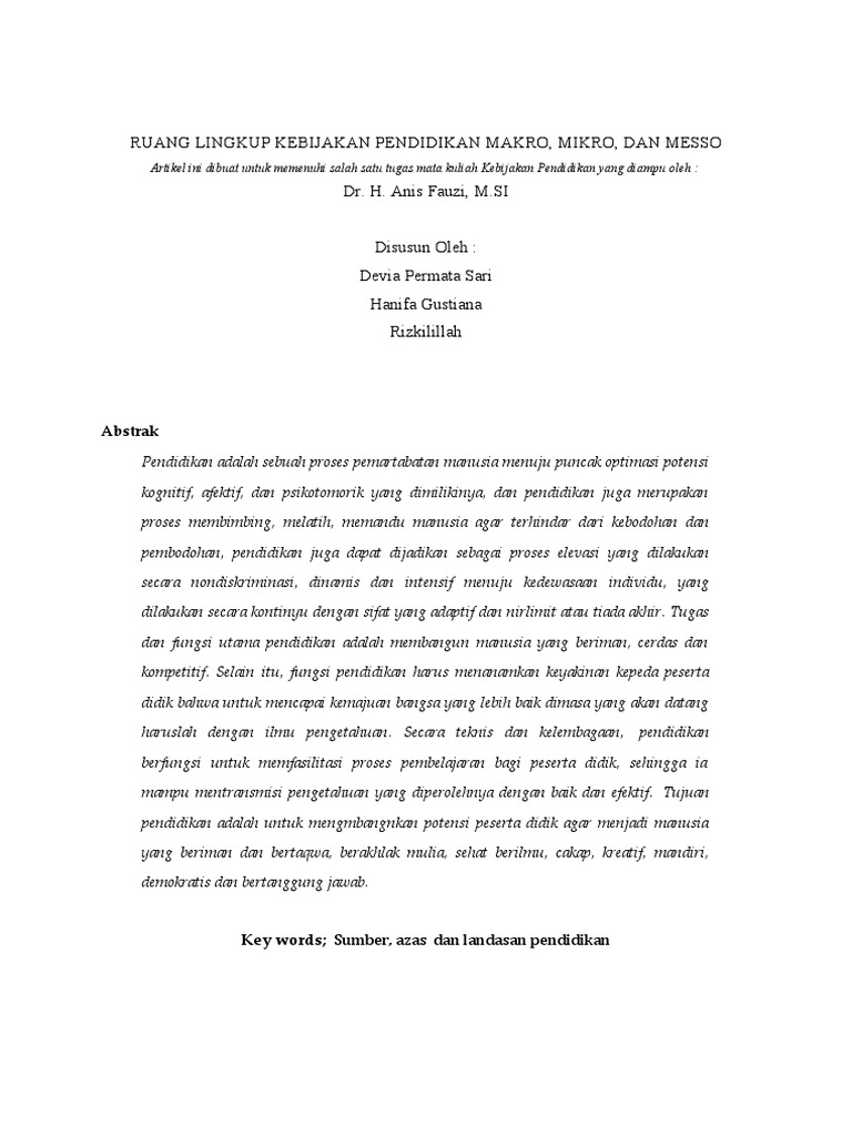 KEL1.Kebijakan Pendidikan | PDF