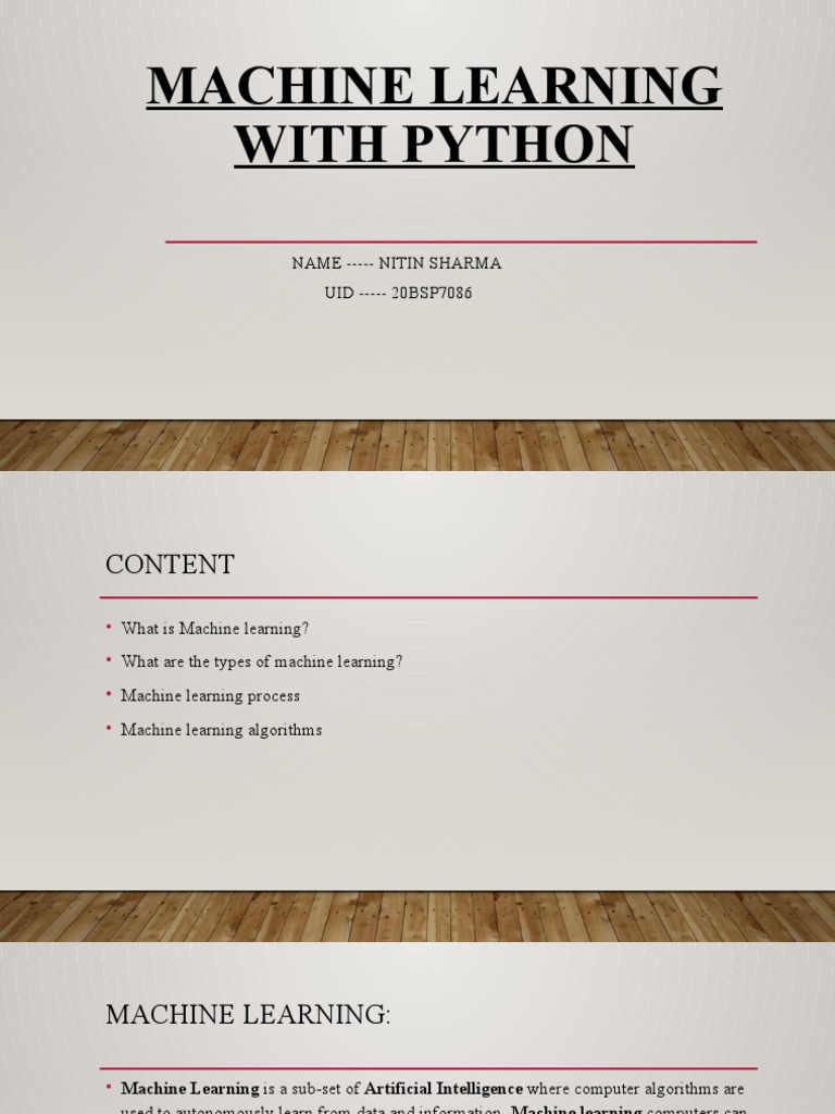 Machine Learning With Python Nitin Sharma | PDF