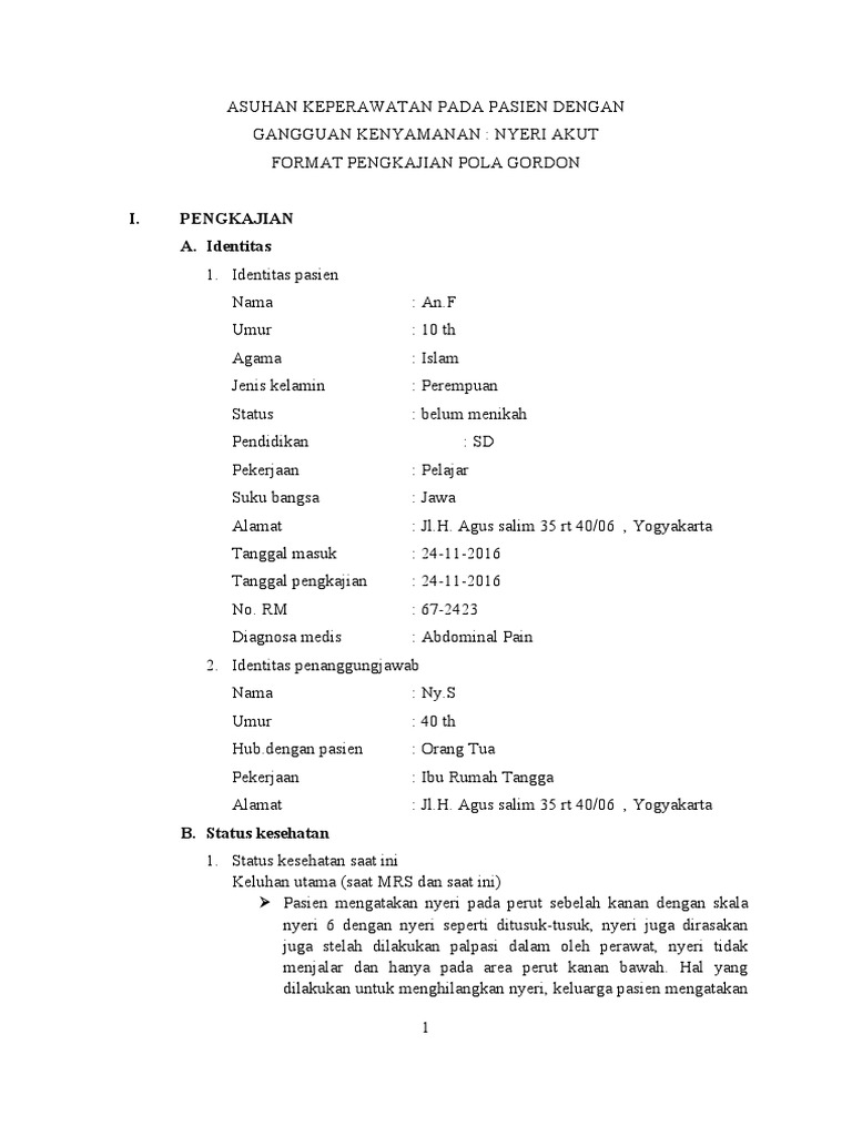 Contoh Askep 1 | PDF | Wellness