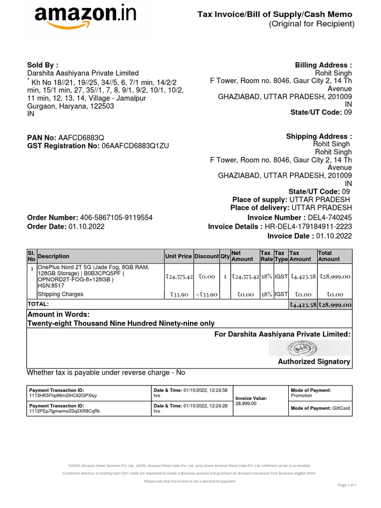 1 Oct Phone Invoice | PDF | Invoice | Payments