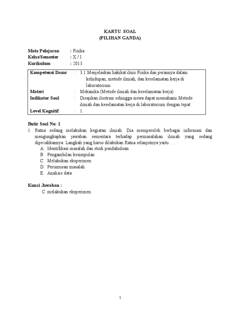 Kartu Soal | PDF | Sains & Matematika | Teknologi & Rekayasa