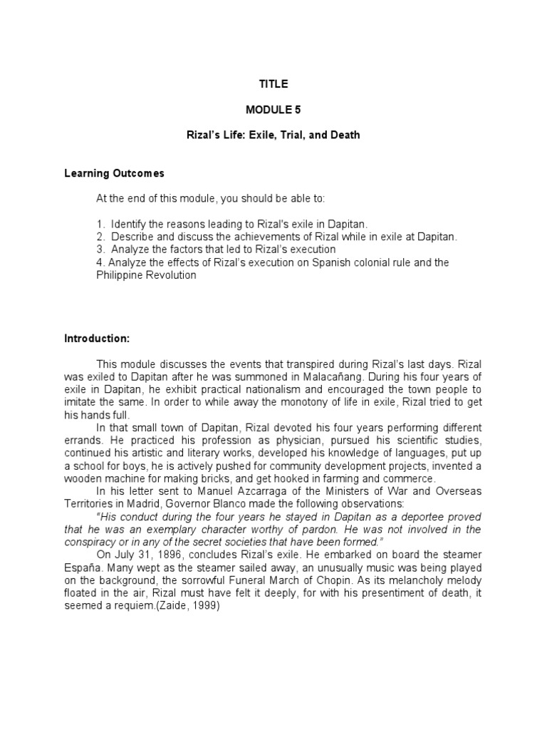 Module 5 Trial Death of Rizal | PDF