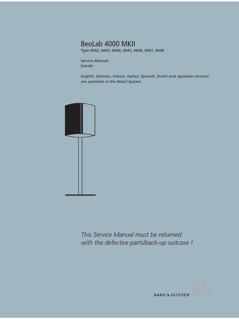 Beolab4000 MK2 | PDF