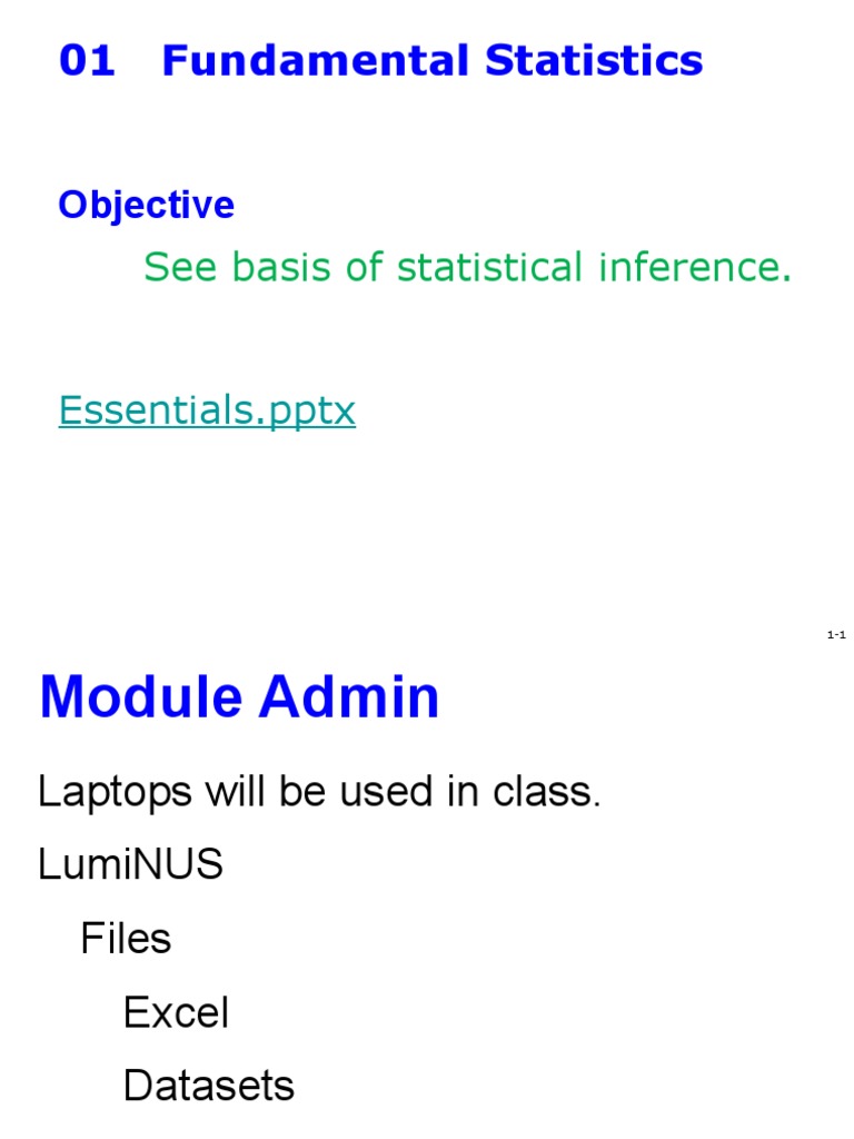 Fundamental Statistics | PDF