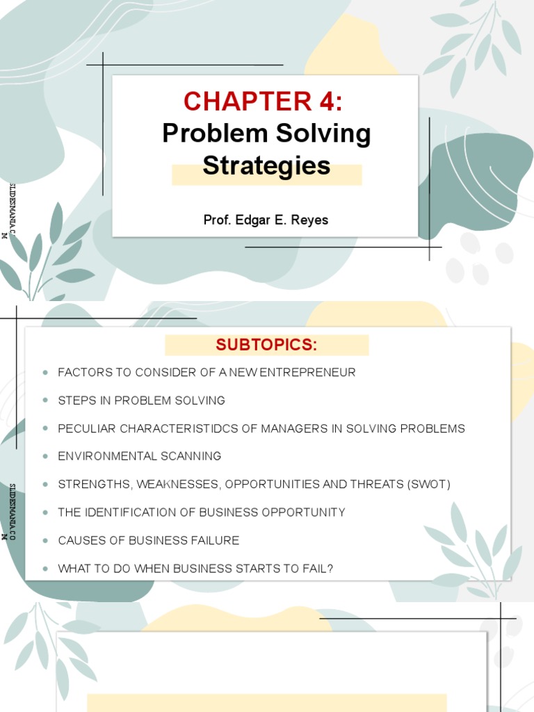 Chapter 4 Entrep | PDF | Swot Analysis | Entrepreneurship