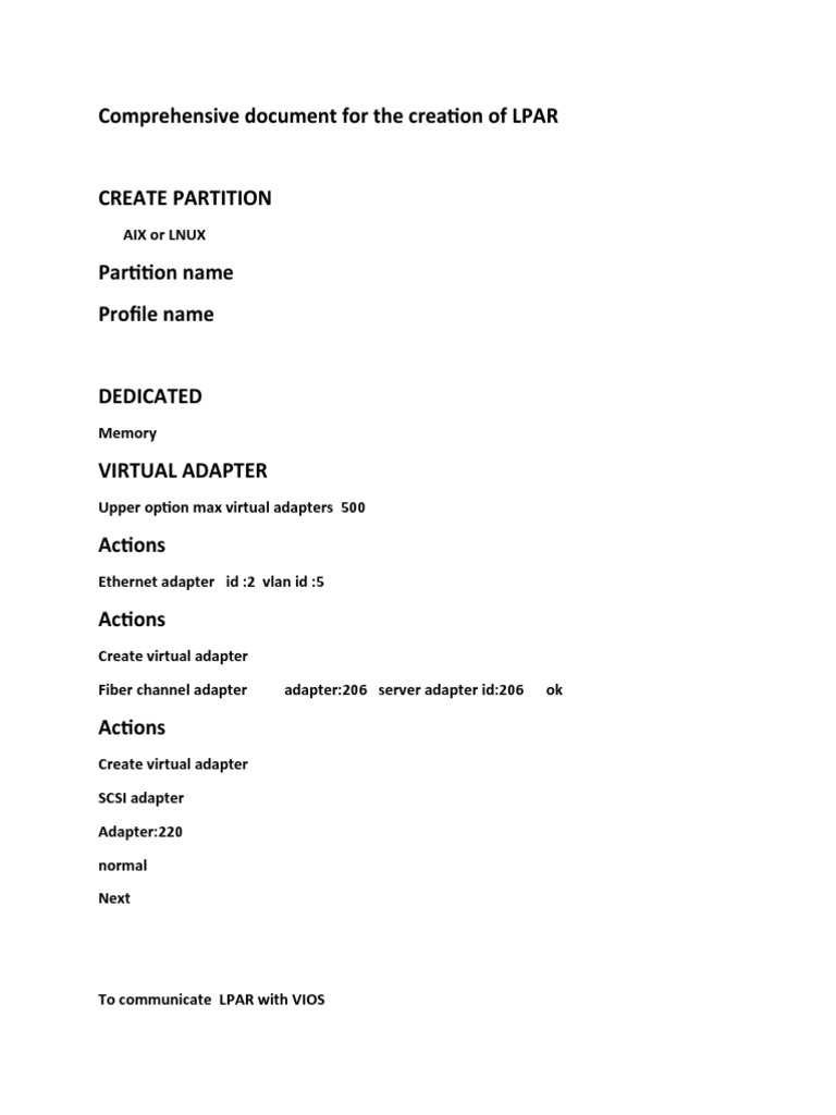 AIX LPAR Creation Guide | PDF | Computer Network | File System